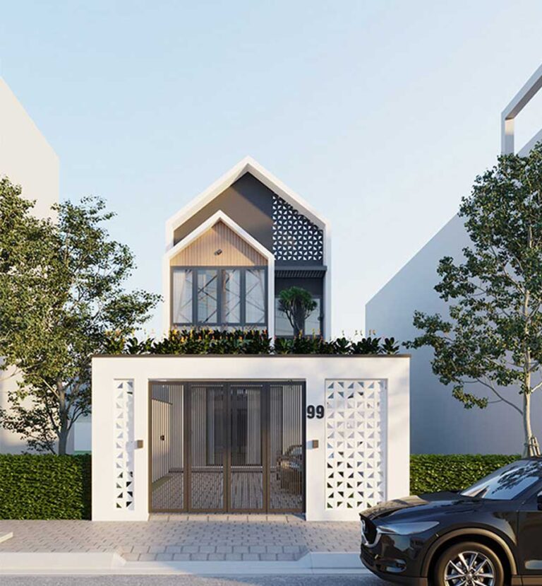 Mẫu thiết kế nhà 4x15 1 trệt 1 lầu 3 phòng ngủ hiện đại